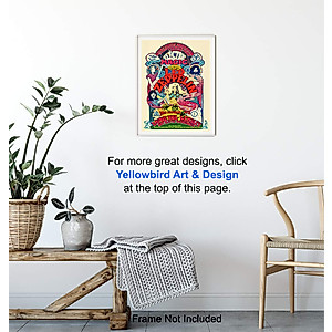 Led Zeppelin Poster - 8x10 Psychedelic Room Decor - Led Zeppelin Gifts - Concert Posters - The song Remains the Same - Pshycadellic Hippie Room Decor for Men, Women, Teens - Dorm Room Decor