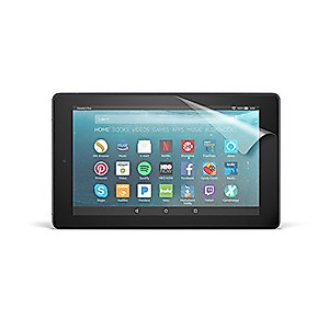 Fire 7 Tablet (7" display, 16 GB) - Black + Fire 7 Tablet Case, Sage + NuPro Clear Screen Protector (2-Pack)