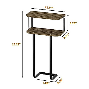 HomeDePal Towel Racks for Bathroom with 2-Tier Wood Shelf, Bathroom Shelves Wall Mounted with Bath Towel Storage, Towel Holder for Bathroom Wall, Floating Shelves Over Toilet, Bathroom Wall Organizer