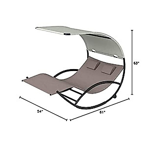 Vivere Aluminum Double Chaise Rocker, Cocoa