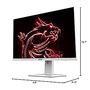 MSI G274RW, 27" Gaming Monitor, 1920 x 1080 (FHD), IPS, 1ms, 170Hz, G-Sync Compatible, HDR Ready, HDMI, Displayport, Tilt, Swivel, Height Adjustable, White