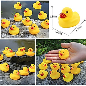 50-Pieces Float & Squeak Mini Rubber Duck Baby Bath Ducky Sound Shower Toys for Kids