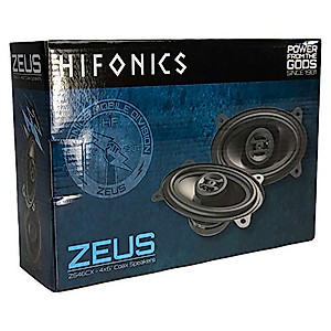 Hifonics ZS46CX Zeus Coaxial Car Speakers (Black, Pair) – 4x6 Inch Coaxial Speakers, 200 Watt, 2-Way Car Audio, Passive Crossover, Sound System (Grills Not Included)