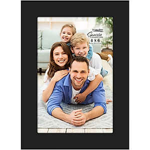 Icona Bay - 4x6 Black Picture Frame - Painted Solid One-Piece Wood Composite, Modern Farmhouse - Sunrise Collection