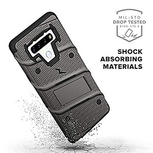 ZIZO Bolt Series for LG Stylo 6 Case with Screen Protector Kickstand Holster Lanyard - Gun Metal Gray & Black
