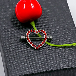 FLOGWE 2Pairs 14G Heart Nipple Ring 316L Surgical Steel Nipple barbells Heart CZ Nipple barbell Ring Body Piercing Jewelry for Women…