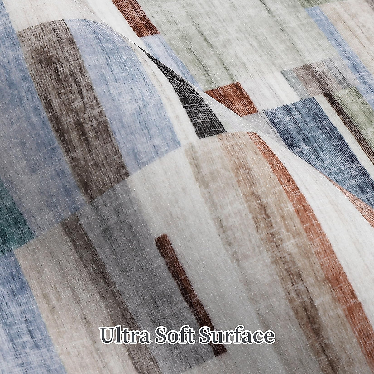 GlowSol Washable Rug Modern Area Rugs 9x12 Living Room Abstract Geometric Bedroom Rug Multi Rug Carpet Large Area Rug for Office Non Slip Throw Rugs for Dining Room Classroom Multi 9'x12'