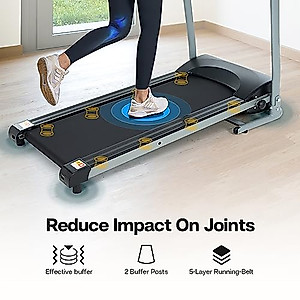 Home Foldable Treadmill with Incline, Folding Treadmill for Home Workout, Electric Walking Treadmill Machine 15 Preset or Adjustable Programs 250 LB Capacity MP3 (Black 1)
