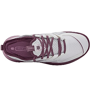 K-Swiss Women's Speed Trac Tennis Shoe, White/Grape Nectar/Orchid Haze, 6.5 M