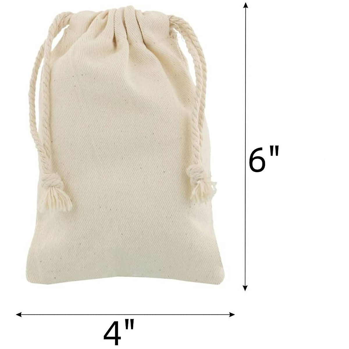 Sarasweet Cotton Muslin Drawstring Bags,Reusable Fabric Sachet Bag (4 by 6 Inches) Cloth Party Favor Gift Bags for Party Wedding Storage Home Supplies,50 Pieces Cotton Pouches