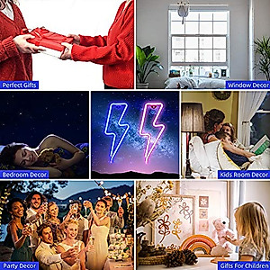 Neon Sign,Neon Signs for Bedroom,Neon Lights Signs for Wall Decor,LED Pink Blue Lightning Bolt Neon Signs,Neon Party Decorations,Bedroom,Living Room,Bar,Christmas Decor Supplies（2 Pack）