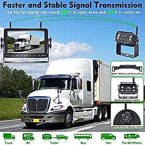 LeeKooLuu Wireless Backup Camera for RV HD 1080P 7 Inch Touch Button Monitor High-Speed Rear View System Compatible RVs Trailers Trucks 5th Wheel DIY Grid Lines F06