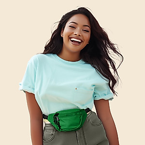 DALIX Fanny Pack w/ 3 Pockets Traveling Concealment Pouch Airport Money Bag (Green)