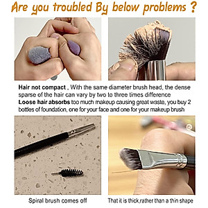 Bueart Design 16Pcs Ultra soft Essential Makeup Brushes set Professional makeup brush set with Premium vegan Hair for Foundation concealer eyeshadow face Contour Blush (16Pcs Pearl Black)