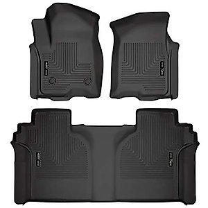 Husky Liners — Weatherbeater | Fits 2019 - 2024 Chevrolet Silverado/GMC Sierra 1500 Crew Cab, 2020 - 2024 Slv/Sra 2500/3500 Crew Cab - Front & 2nd Row - Black, 3 pcs. | 94021