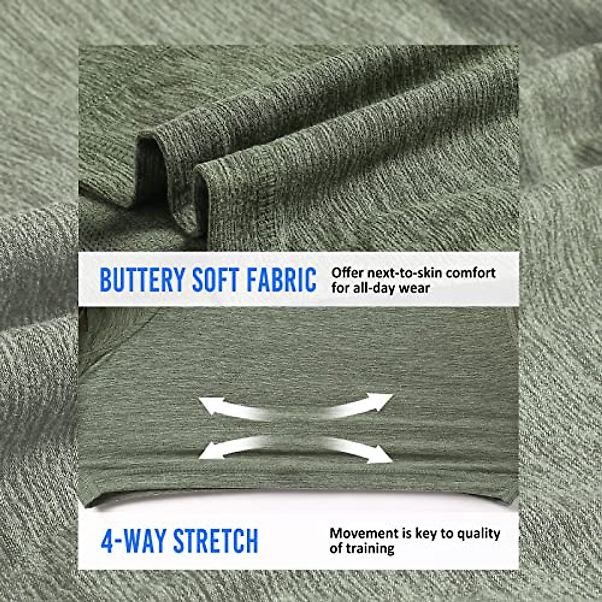 maamgic Mens Running Shorts, Soft 5" Gym Short with Zip Pockets, Quick Dry Workout Athletic Shorts for Men Heather Green Large