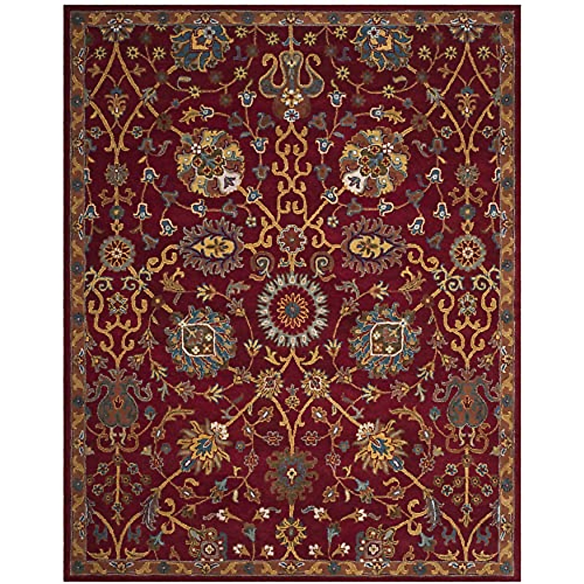 SAFAVIEH Heritage Collection 8' x 10' Red HG655A Handmade Traditional Oriental Premium Wool Area Rug