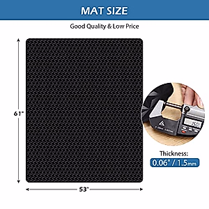 SALLOUS Chair Mat for Hard Floor, 63" x 51" Vinyl Gaming Chair Mat for Hard Surface, Multi-Purpose Hard Floor Protector Desk Chair Mat for Home Office, Not for Carpet (Black)