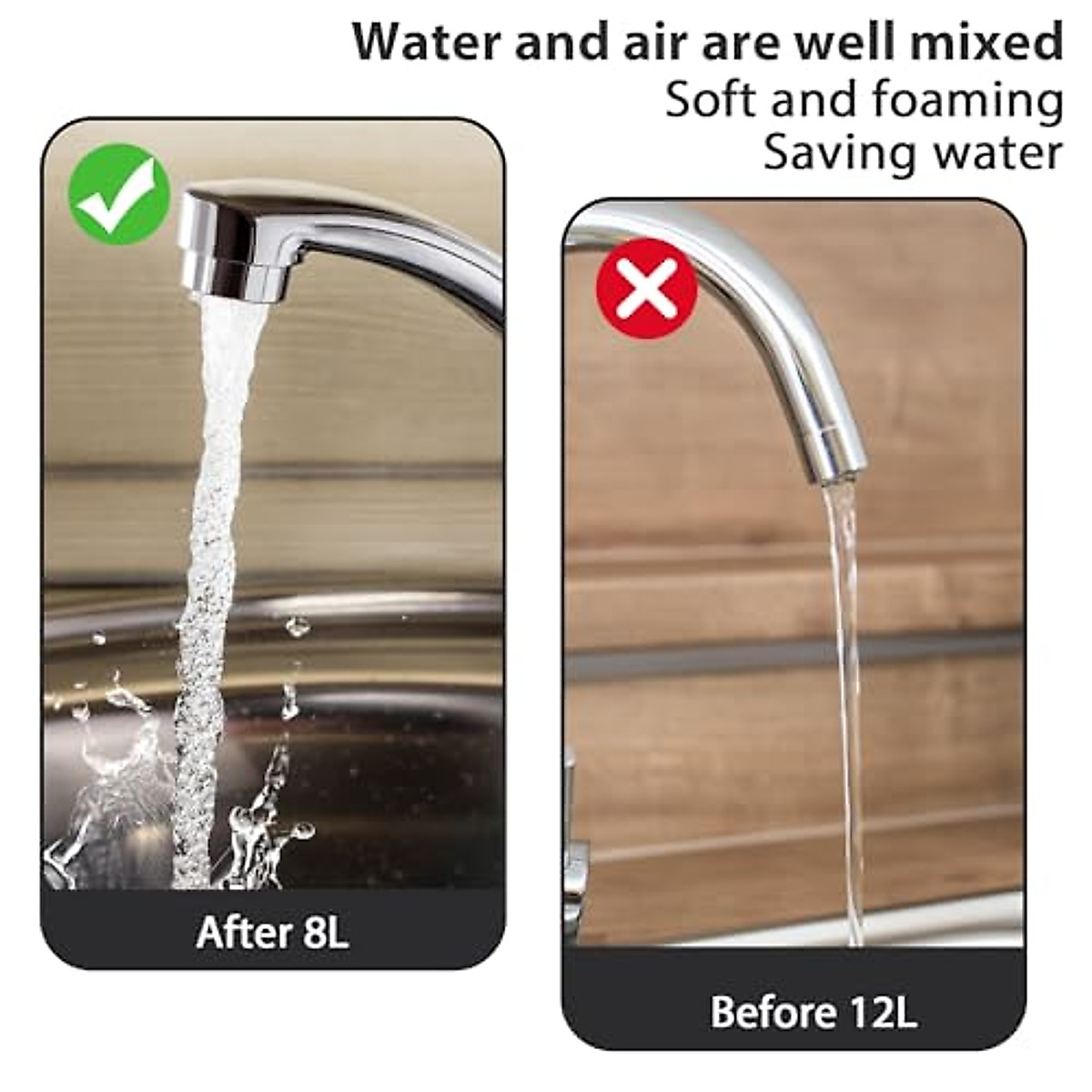 Amabro Faucet Aerators, Insert Flow Restrictor Filter with Washer Water Saving Sink Aerator Replacement Parts for Bathroom or Kitchen, Fit for Internal/External Thread Faucet Aerators, 4.75 GPM(20pcs)