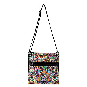 Sakroots Women's Artist Circle Flat Crossbody, Rainbow Wanderlust