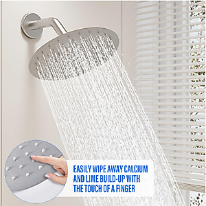 HomGoo Shower Faucet Set with Valve, Shower Faucets Sets Complete（Valve Included) with 6 Inch High-Pressure Rian Shower Head,Brushed Nickel