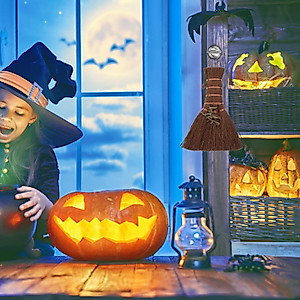 Miniature Witch Broom Halloween Decorations Witch Altar Broom Miniature Wicca Brush Halloween Broom Mini Car Pendant for Halloween Healing Home Wiccan Ritual Decor Car Accessories