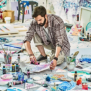 ARTEZA Stretched Canvas, Multipack of 20, Round, Oval, Triangle, and Hexagonal Canvas, Blank White Canvas Boards for Acrylic, Oil and Gouache Painting