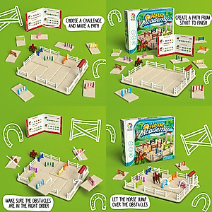 SmartGames Horse Academy Path-Building Game with 80 Challenges for Ages 7 to Adult