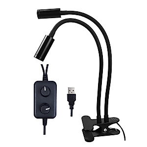 USB Microscope Dual Gooseneck Spot Light, Microscope Light Source Illuminator Lamp Spotlight with Clamp Flexible Clip LED Light Stereo Microscope HDMI Digital Camera Repair Soldering (Warm White)