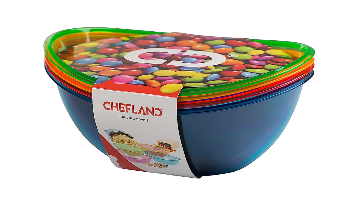 ChefLand 80-Ounce Plastic Serving Bowls Set of 4 | Stylish & Durable