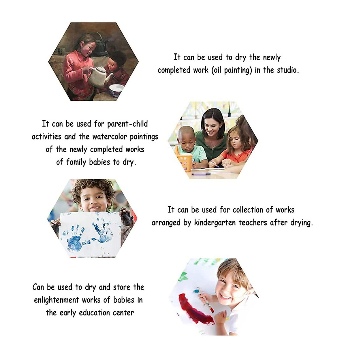 LAJUU Drying Racks, Mobile Classrooms Drying Rack with Wire Shelves for Works of Art Studios and Home Use,for Artist Canvas Panels, Paper, Prints