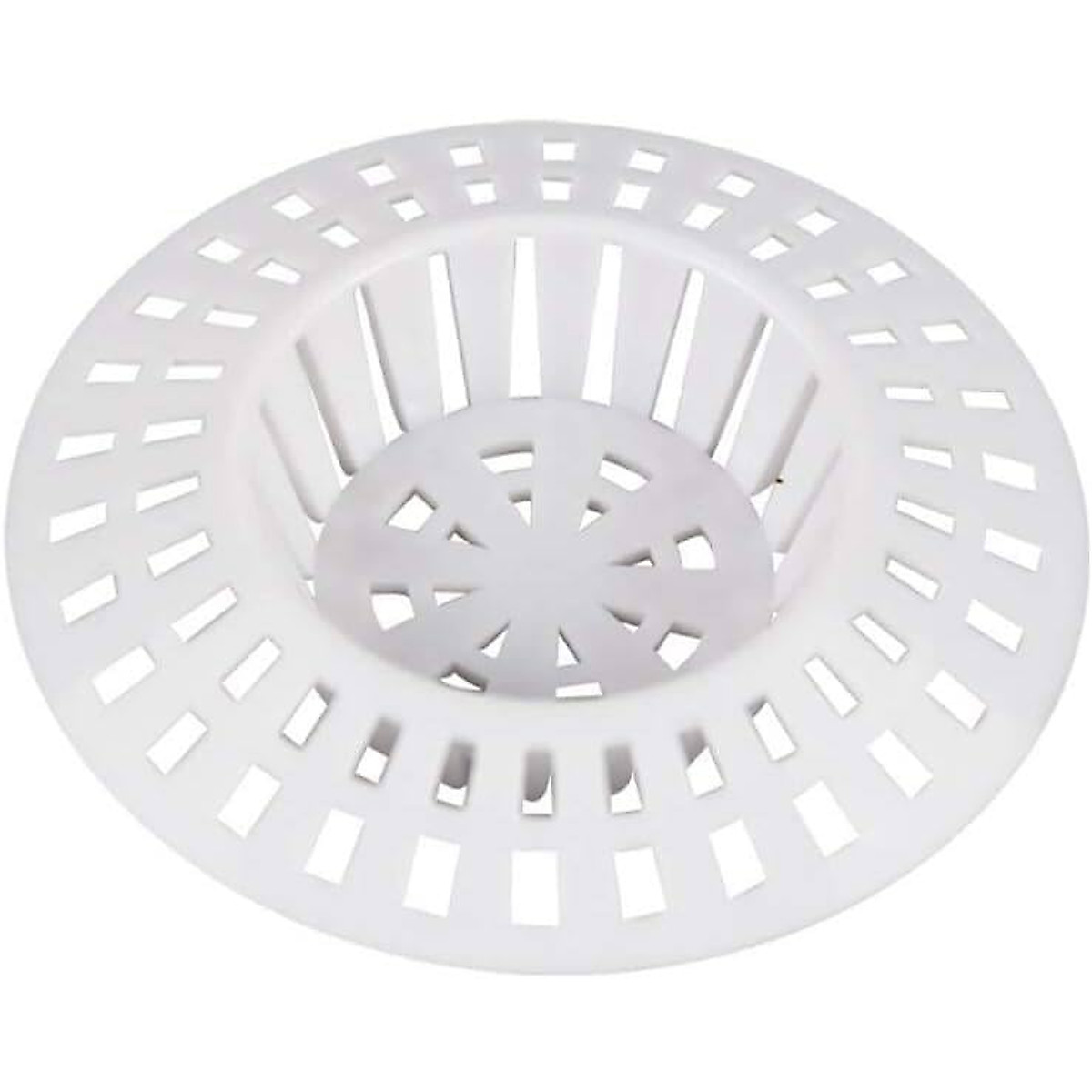 Kitchen Sink Filter Reusable Plastic Bath Sink Strainer Set 7 cm Pack of 2 White