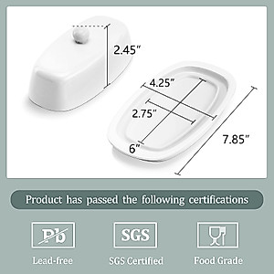 Yedio Porcelain Butter Dish with Lid White and Yellow