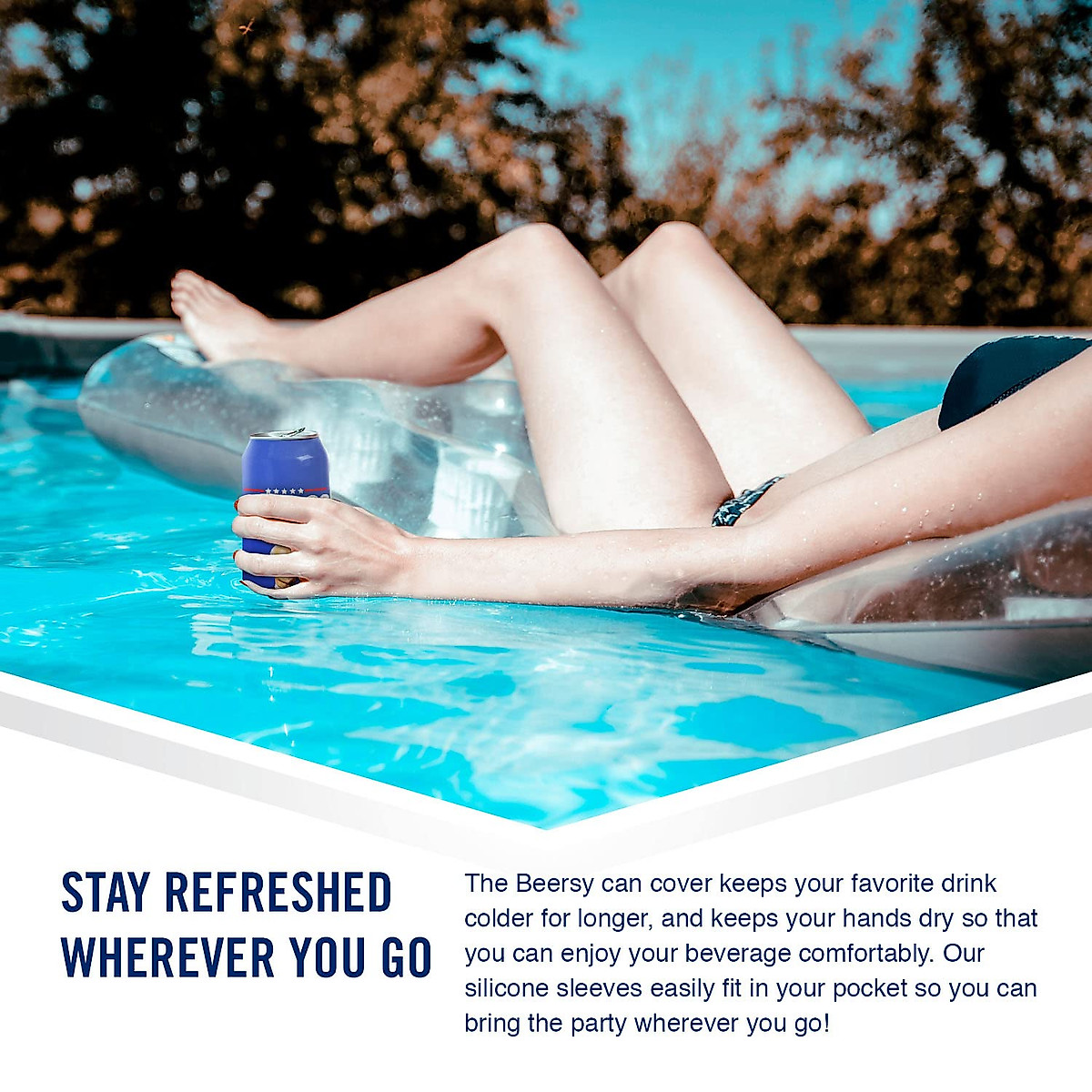 Beersy Silicone Sleeve Beer Can Cover - Insulated Can Sleeve - Novelty Disguise for Outdoor Events, Golf, Parties, Concerts,Tailgates - Hide a Beer To Look Like Soda, Fits 12 oz Cans (Lets Go Brandon)