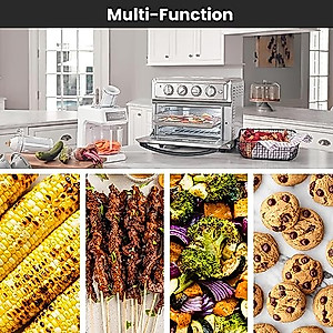 Stainless Steel Baking Tray Pan and Air Fryer Basket Compatible with Cuisinart Airfryer TOA-060 and TOA-065 for Cuisinart air fryer replacement parts