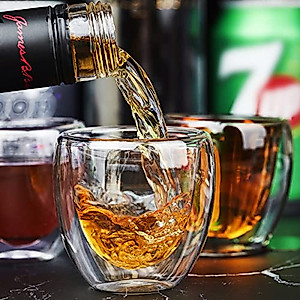 triaqua Espresso Cups, 2.8oz, Set of 2, Double Walled Glasses, Insulated Borosilicate Tea Cups