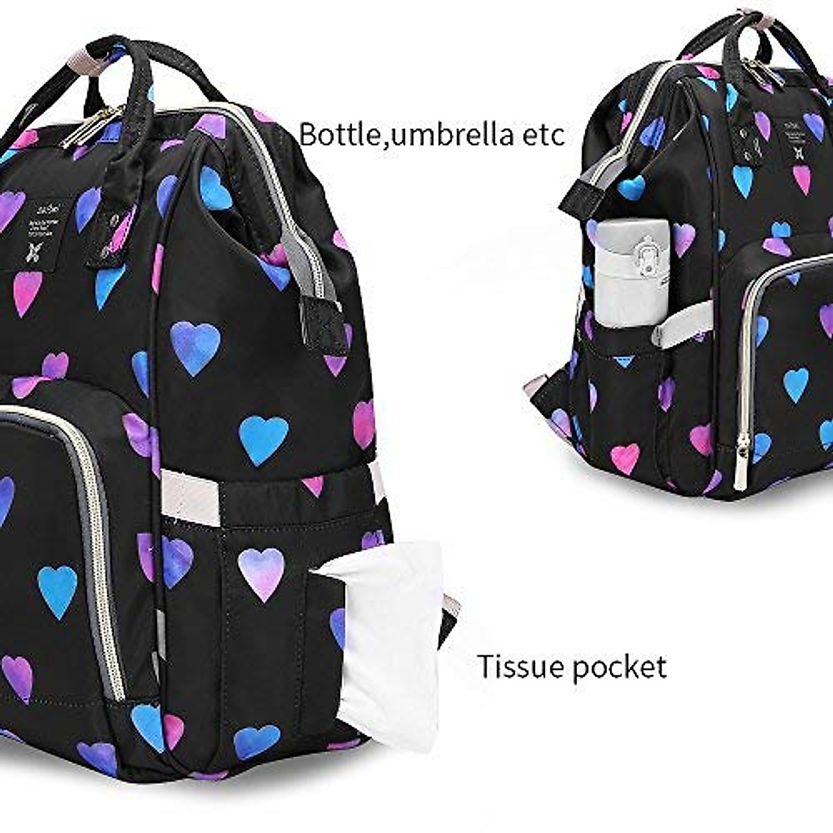 TRENDPLAY Diaper Backpack Baby Nappy Bag - Travel&Outdoor Organizer Water-Resistant Multi-Function Maternity Bag for Mom Daddy Large