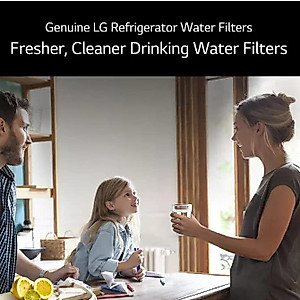 LG LT1000P2 6-Month / 200 Gallon Refrigerator Replacement Water Filter, Reduces Chlorine, 2 Count (Pack of 1), White.