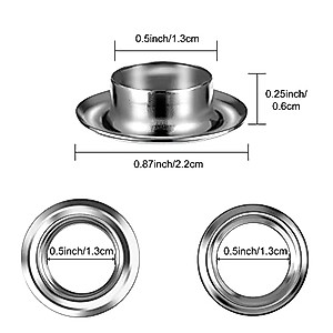 Grommet Tool Kit, Grommet Setting Tool and 100 Sets Grommets Eyelets with Storage Box (1/2 Inch Inside Diameter)