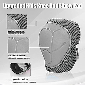 LANOVAGEAR Kids Helmet Knee Pads Ages 2-8, Adjustable Toddler Bike Helmet Knee Elbow Wrist Pads for Skating Scooter Roller Skates Cycling Bicycle