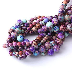 45PCS 8MM Natural Galaxy Sea Sediment Jasper Stone Beads Energy Healing Beads for DIY Jewelry Bracelet Necklace Making for Jewelry Making15Inch