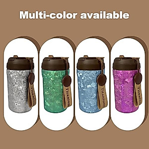 LILEEE Titanium Travel Tumbler Mug with Straw - 12oz Leakproof Insulated Coffee Cup for Hot & Cold Drinks, BPA Free, Durable & Lightweight, Great for Outdoor & Gift Use (Ice Green)