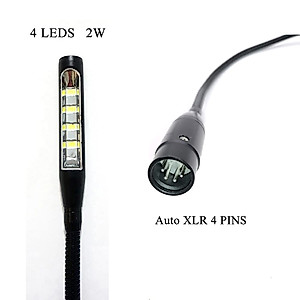 24 Inch LED Lamp XLR 4Pin DJ Gooseneck Lamp for Yamaha BEHRINGER Mixer with 4-Pin XLR Connection (XLR 4Pin Port)