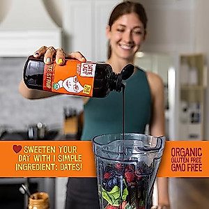 Date Syrup by Date Lady 12 Ounce Squeeze Bottles | (2-Pack) | Organic, Vegan, Paleo, Gluten-free & Kosher | Sugar Substitute | More Nutrition Than Maple Syrup or Honey