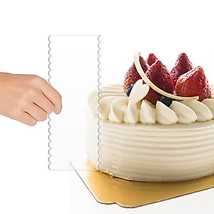 N/C 6Pcs 9.45 Inch Clear Acrylic Cake Scraper Icing Frosting Buttercream Decoration Comb Saw Tooth Set, Edge Smoother in 11 Patterns for DIY Cream Mousse, Kitchen Supplies 9.45*3.94*0.08