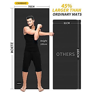 CAMBIVO Yoga Mat for Women and Men, Extra Long and Wide Exercise Mat(84" x 30" x 1/4 inch), Large Non Slip Workout Mat for Yoga, Pilates, Fitness, Barefoot Workouts, Home Gym Studio
