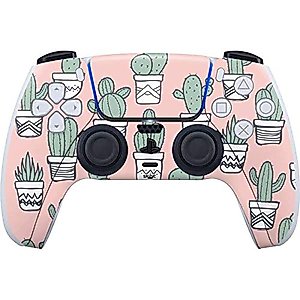 Skinit Decal Gaming Skin Compatible with PS5 Controller - Pink Cactus Design