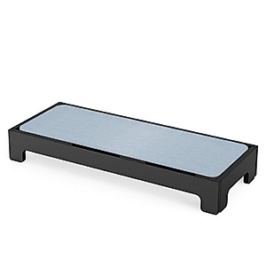 Sink Caddy, EnjoyNest Instant Dry Sink Organizer Sponge Soap Holder for Kitchen Sink Bathroom Countertop Fast Drying Rack Counter Tray Water Absorbing Stone Pedestal Stand Riser for Bottle Brush-Black