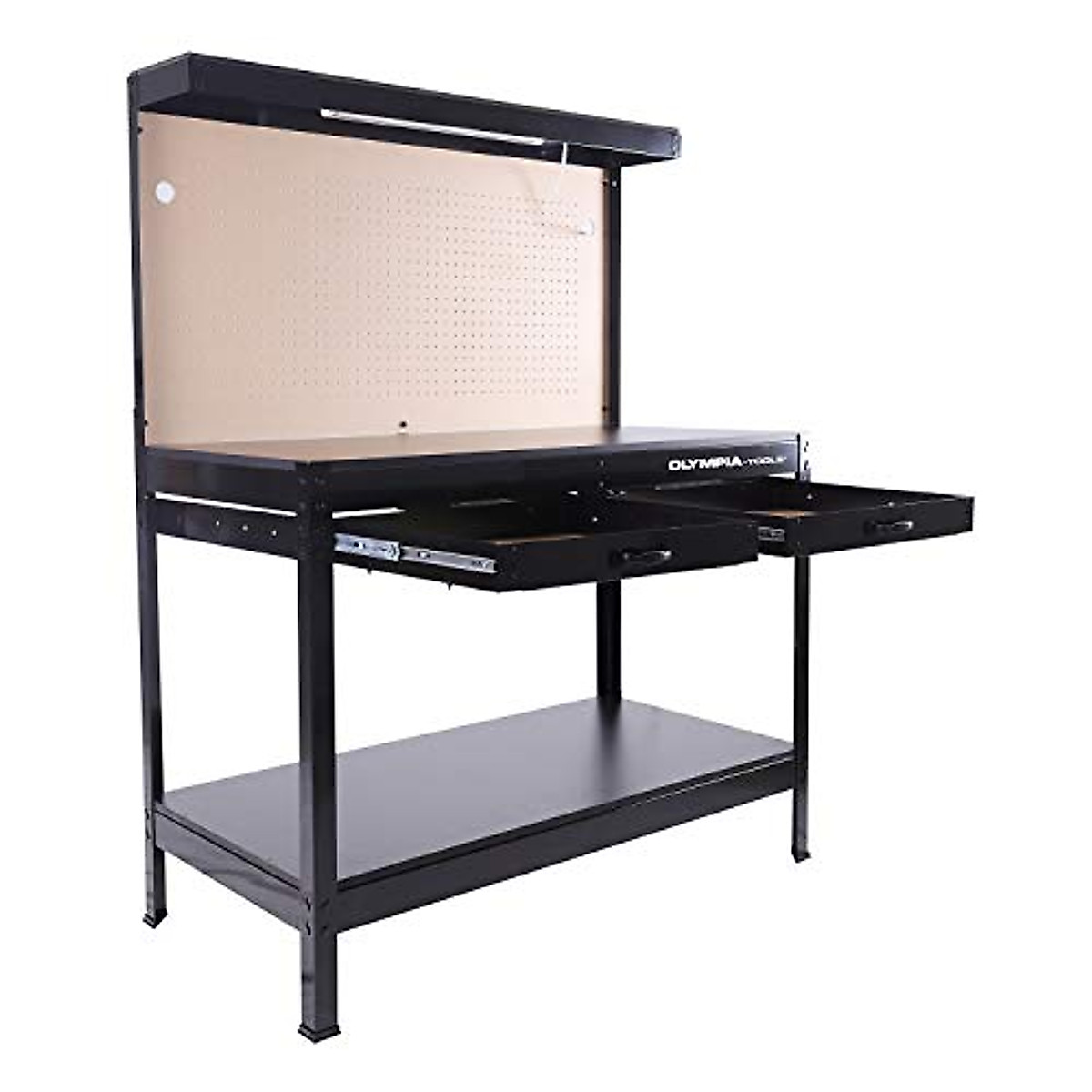 Olympia Tools Multipurpose Workbench with Light, 87-883-917 , Black