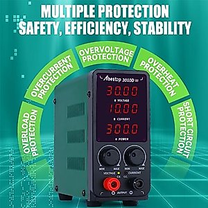3010D DC Power Supply Adjustable Regulated Bench Power Supply with 4-Digits LED Display Multiple Protection (30V 10A)